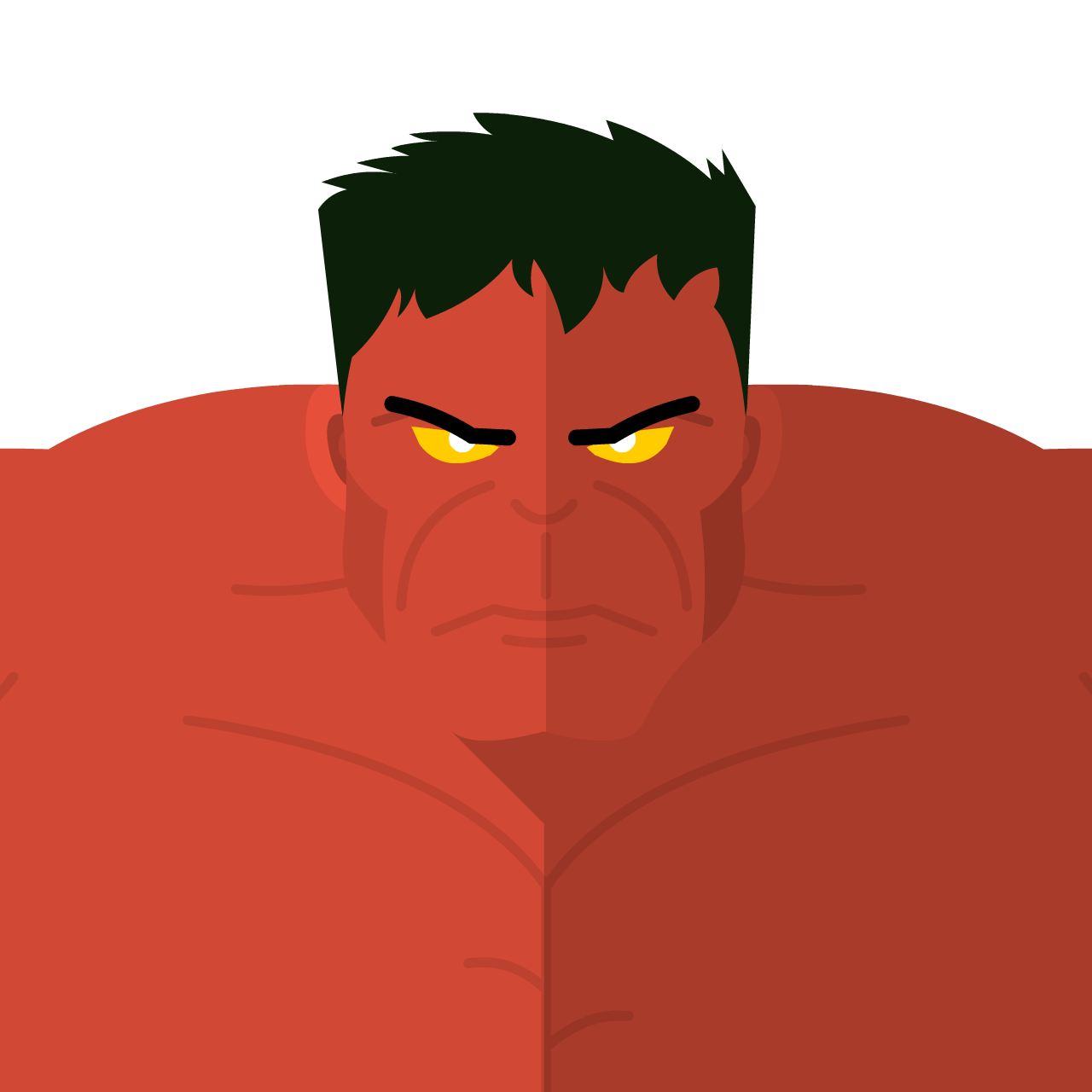 Marvel’s Red Hulk Flat Icon & Avatar • Yoolk • Digital Ninja