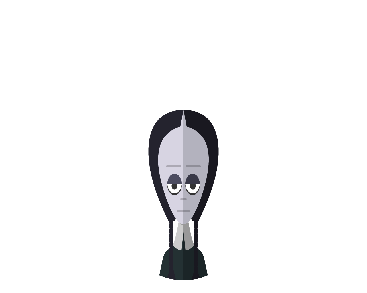 Wednesday Addams Family Flat Icon & Avatar • Yoolk • Digital Ninja