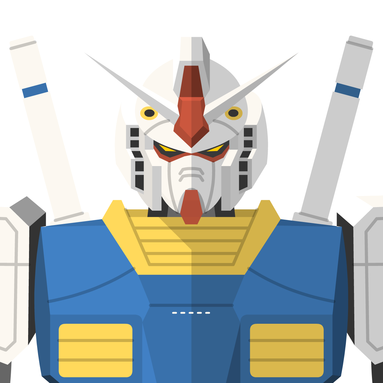 Gundam’s RX78-2 Flat Icon & Avatar • Yoolk • Digital Ninja