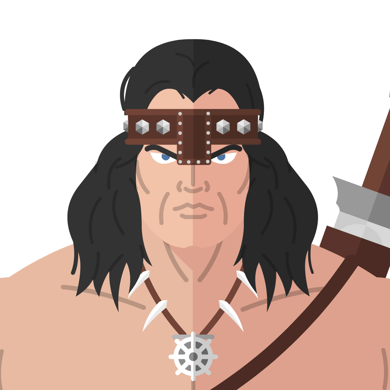 Conan the Barbarian Flat Icon & Avatar • Yoolk • Digital Ninja