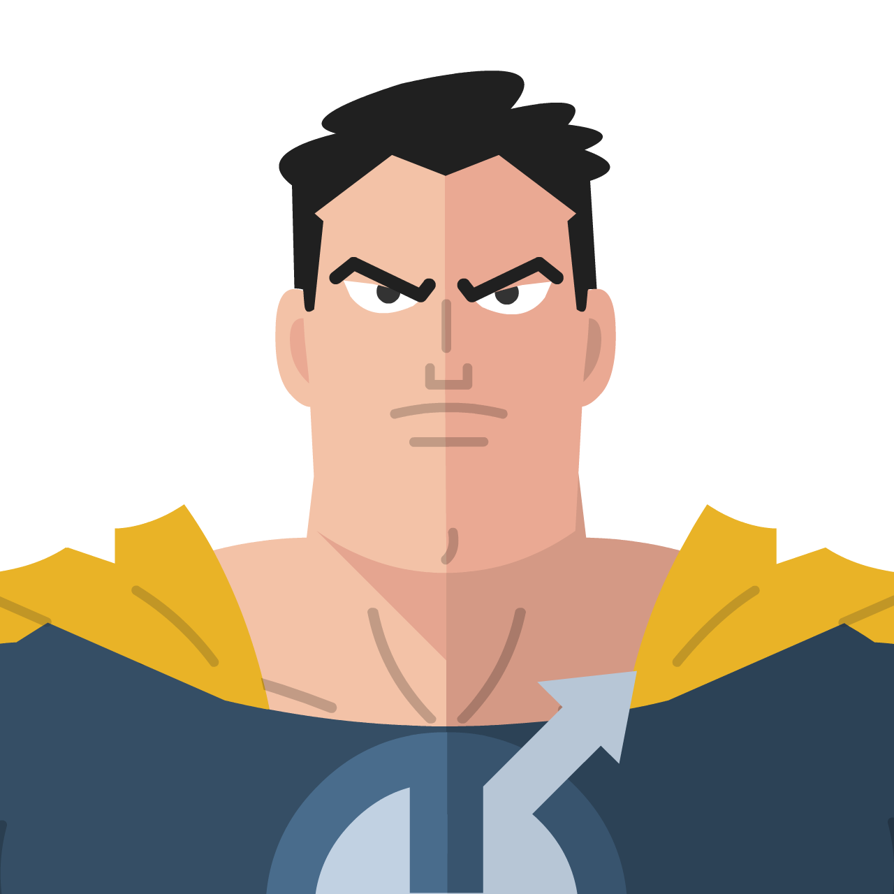 Captain Hero Flat Icon and Avatar • Yoolk • Digital Ninja